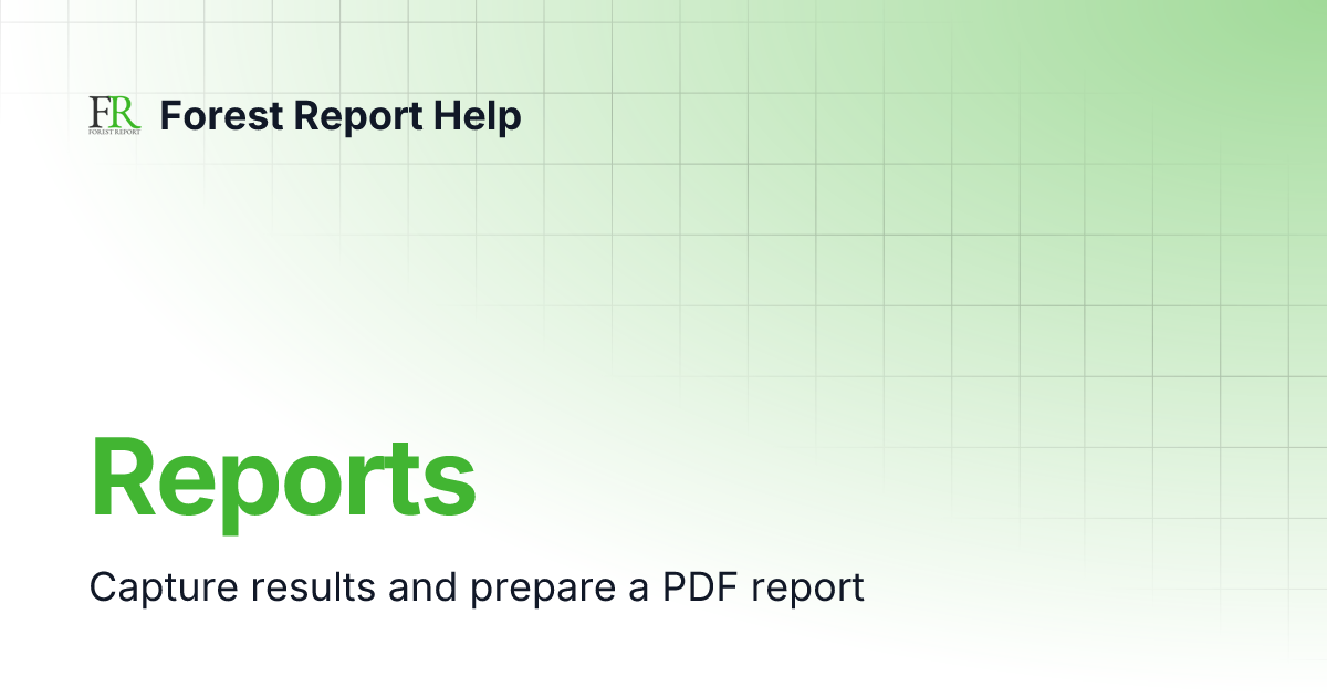 Reports | Forest Report Help